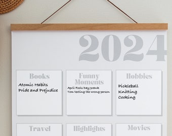 2024 Journal Poster | Wood Poster Hanger | Interactive Decor | Wall ...