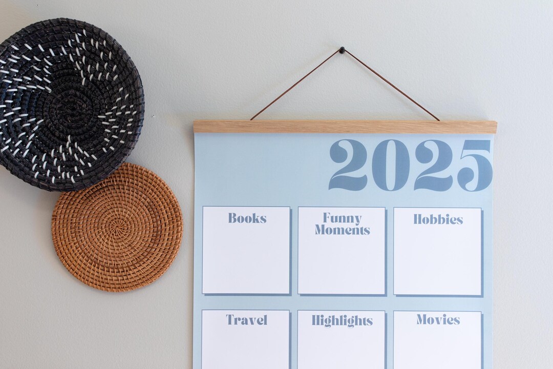 2025 Journal Poster | Wood Poster Hanger | Interactive Decor | Wall ...