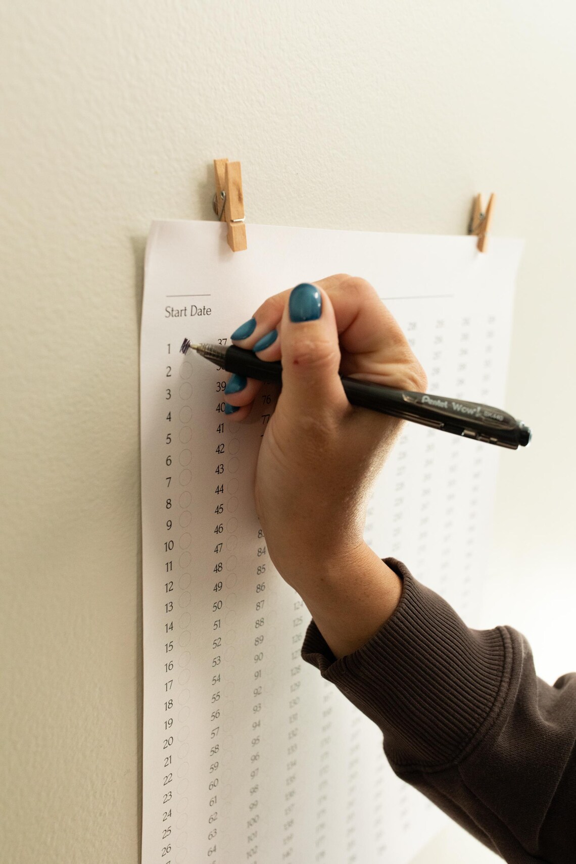 Habit Tracker | Wood Poster Hanger | Interactive Decor | Wall Hanging ...