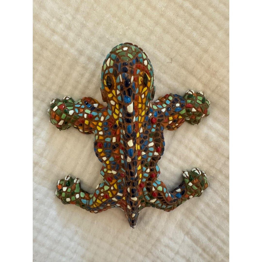 Hand Painted Mosaic Ceramic Gecko Decor - Etsy