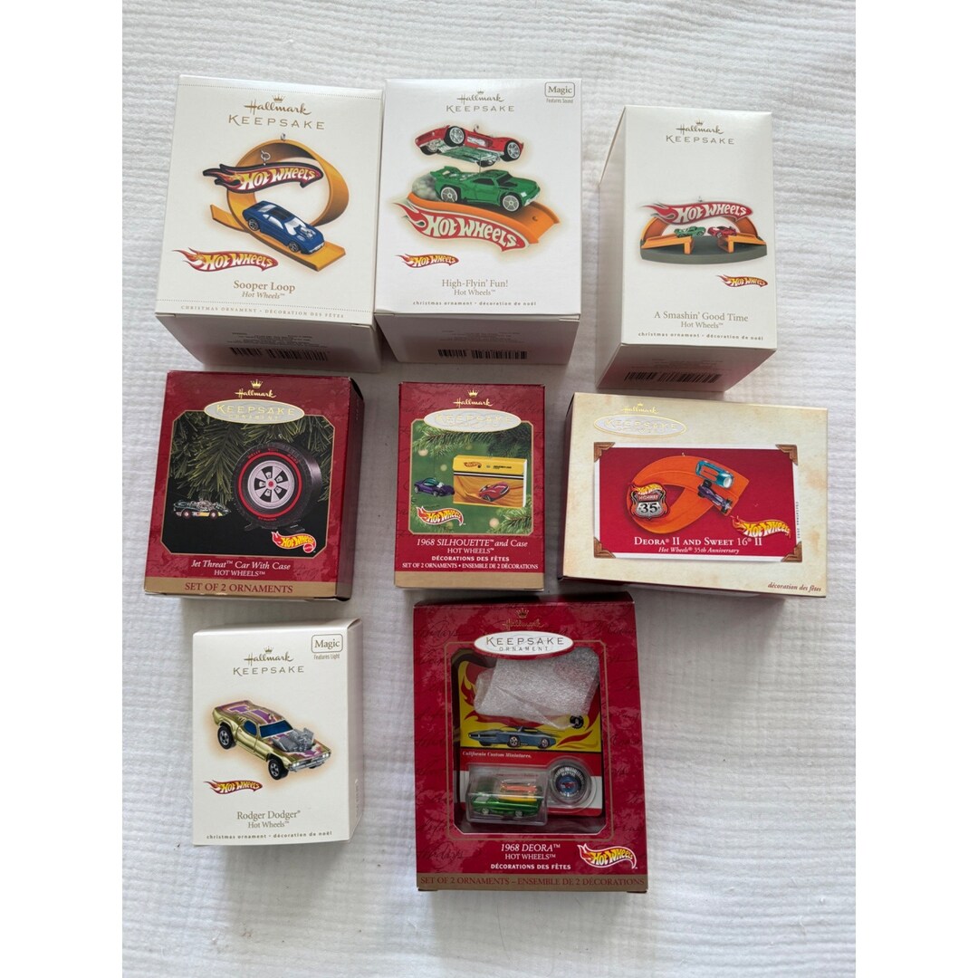 Set of 8 Hot Wheels Model Car Hallmark Ornaments - Etsy