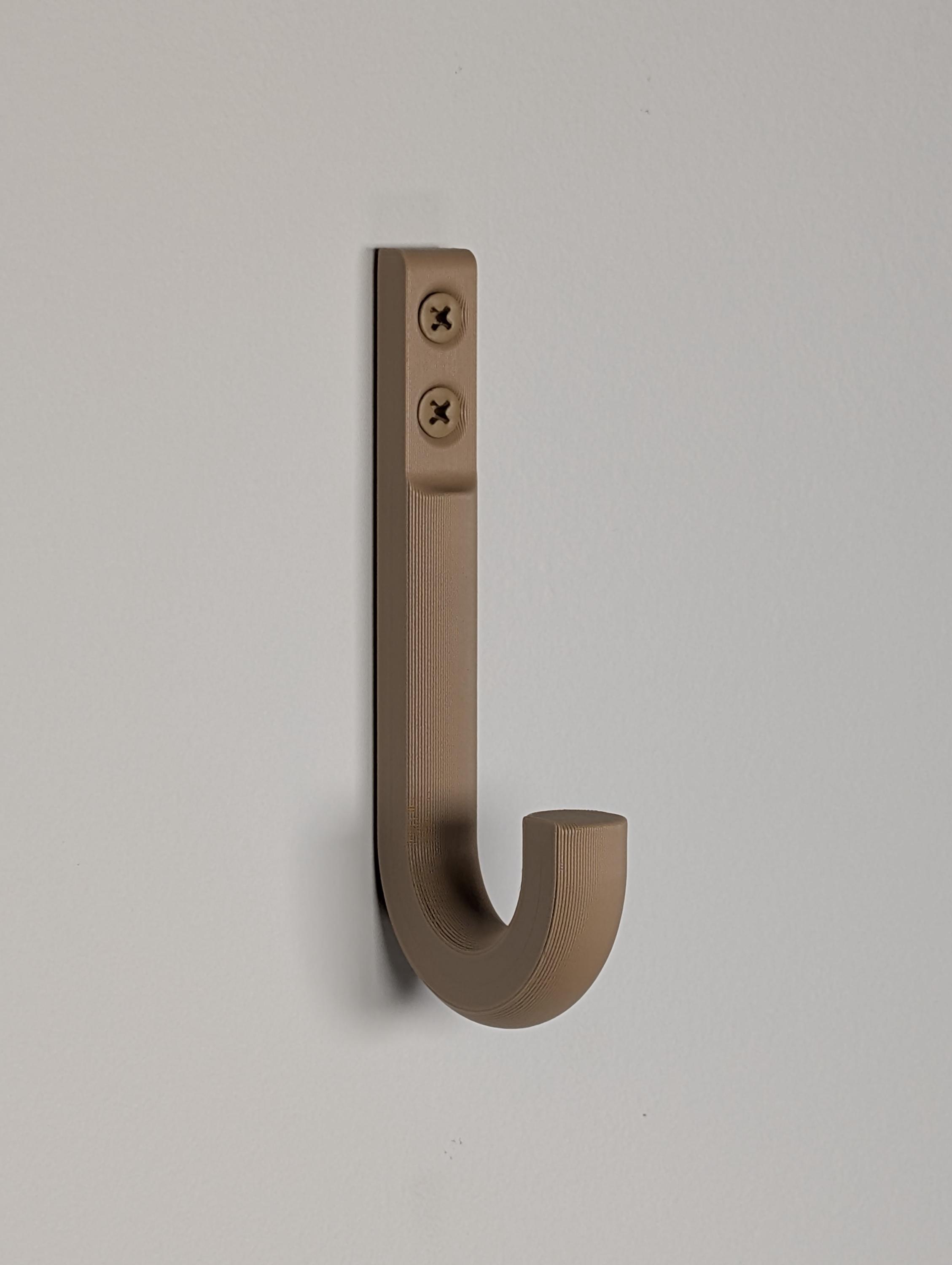 Wall J-hook With Matching Screws | Minimal Design | Coat Hook, Key Hook ...
