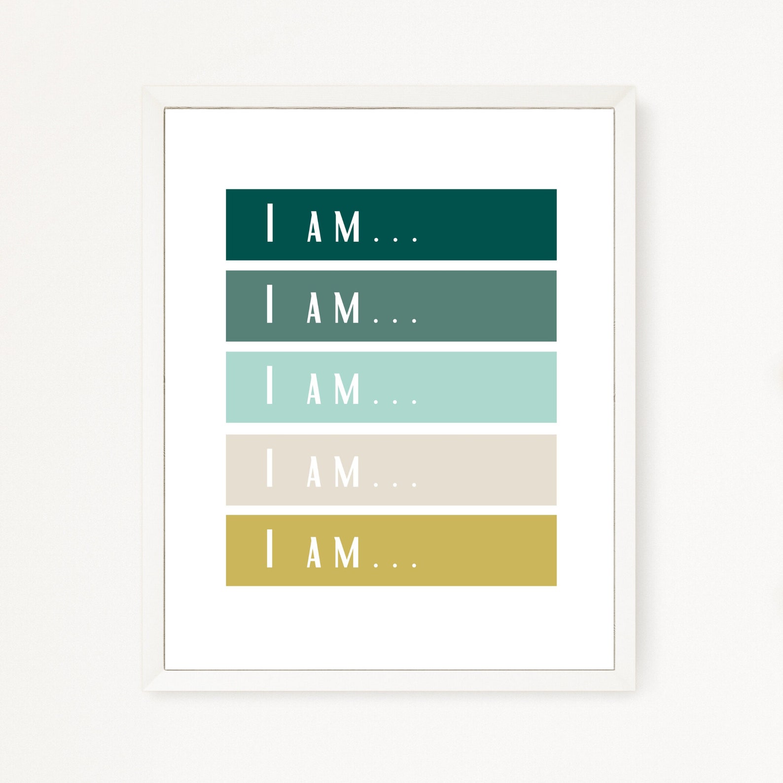 Custom Boy Affirmation Print, Positive Affirmations, Blue and Yellow ...