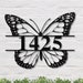 Custom Butterfly Address Sign, Custom Metal Name Sign, Butterfly Sign ...