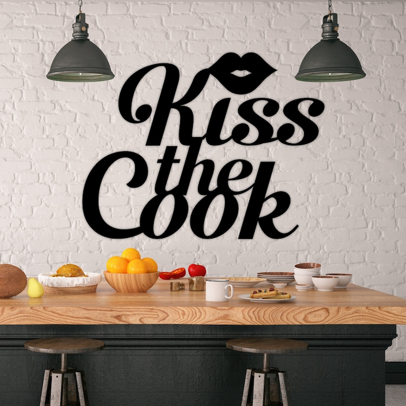 Kiss the Cook Sign - Etsy
