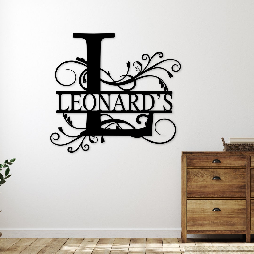 Last Name Initial Sign | Metal Intial Sign | Front Door Initial Decor ...