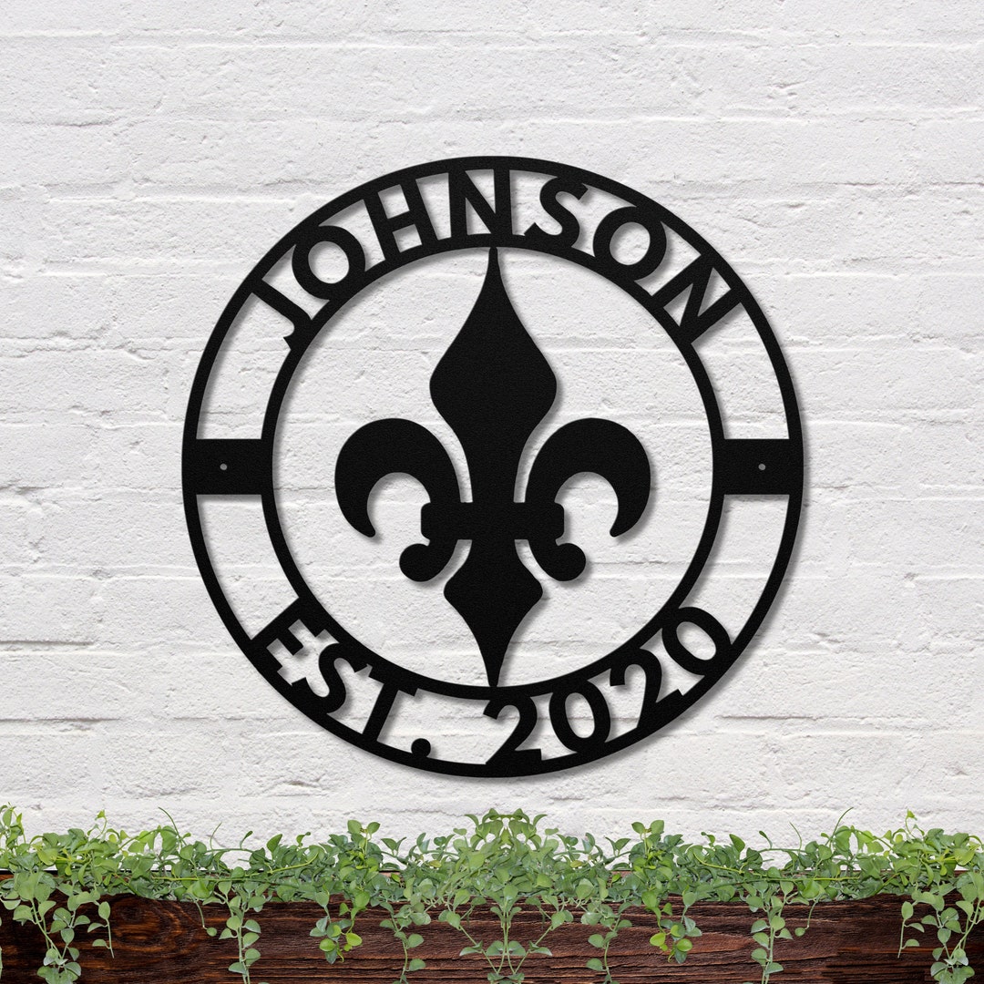 Personalized Fleur De Lis Sign, Custom Fleur De Lis Sign, Personalized ...