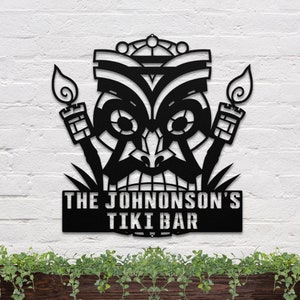 Tiki Bar Personalized Metal Sign | Home Bar Sign | Custom Tiki Bar ...