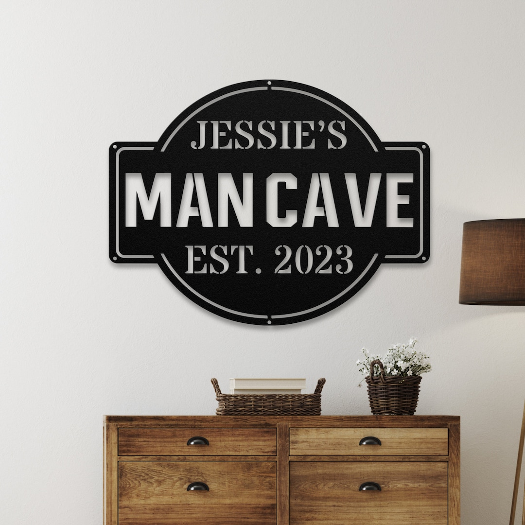 Personalized Metal Man Cave Sign, Man Cave Wall Decor, Metal Wall Decor ...