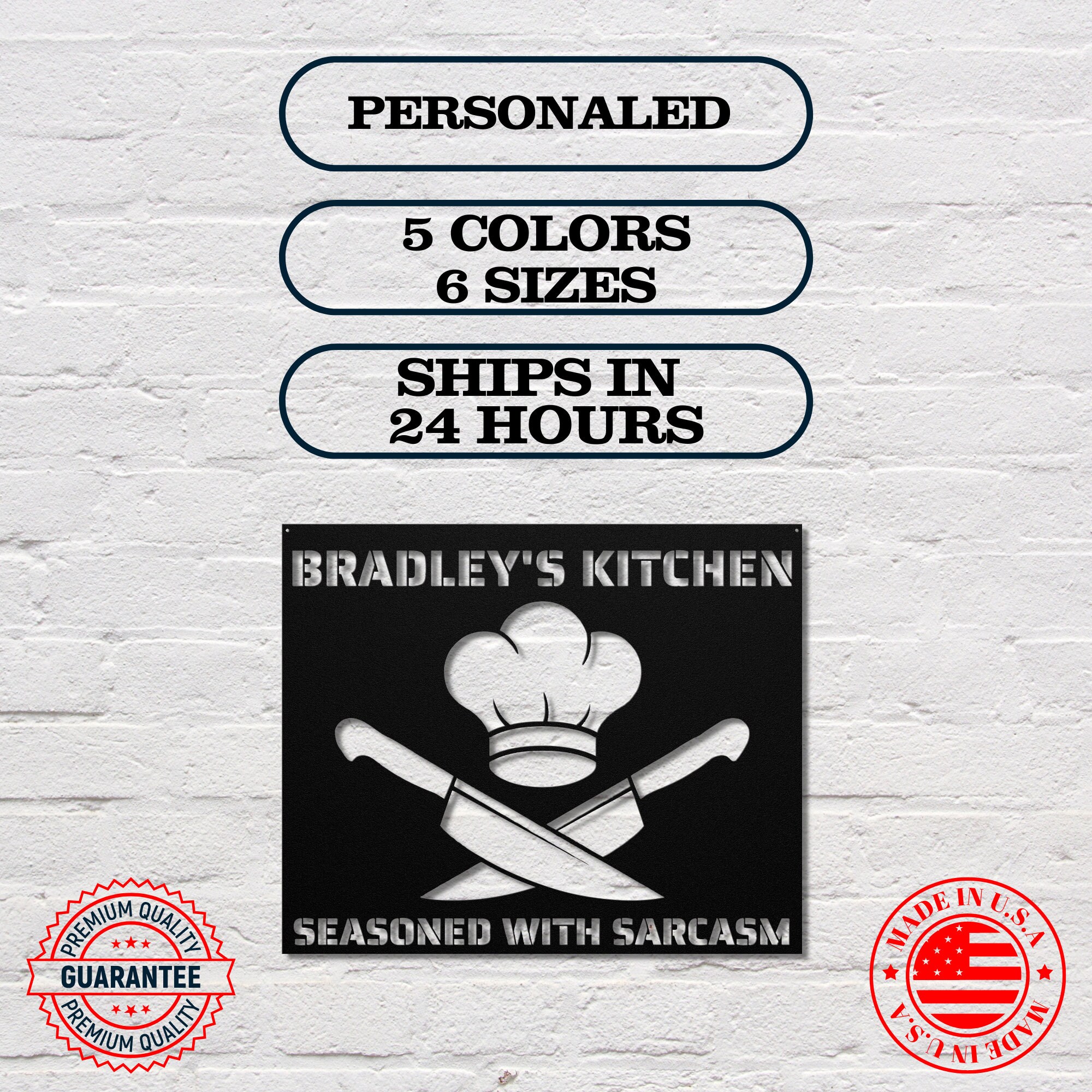Chef Sign Custom Metal Sign for Kitchen Kitchen Sign - Etsy