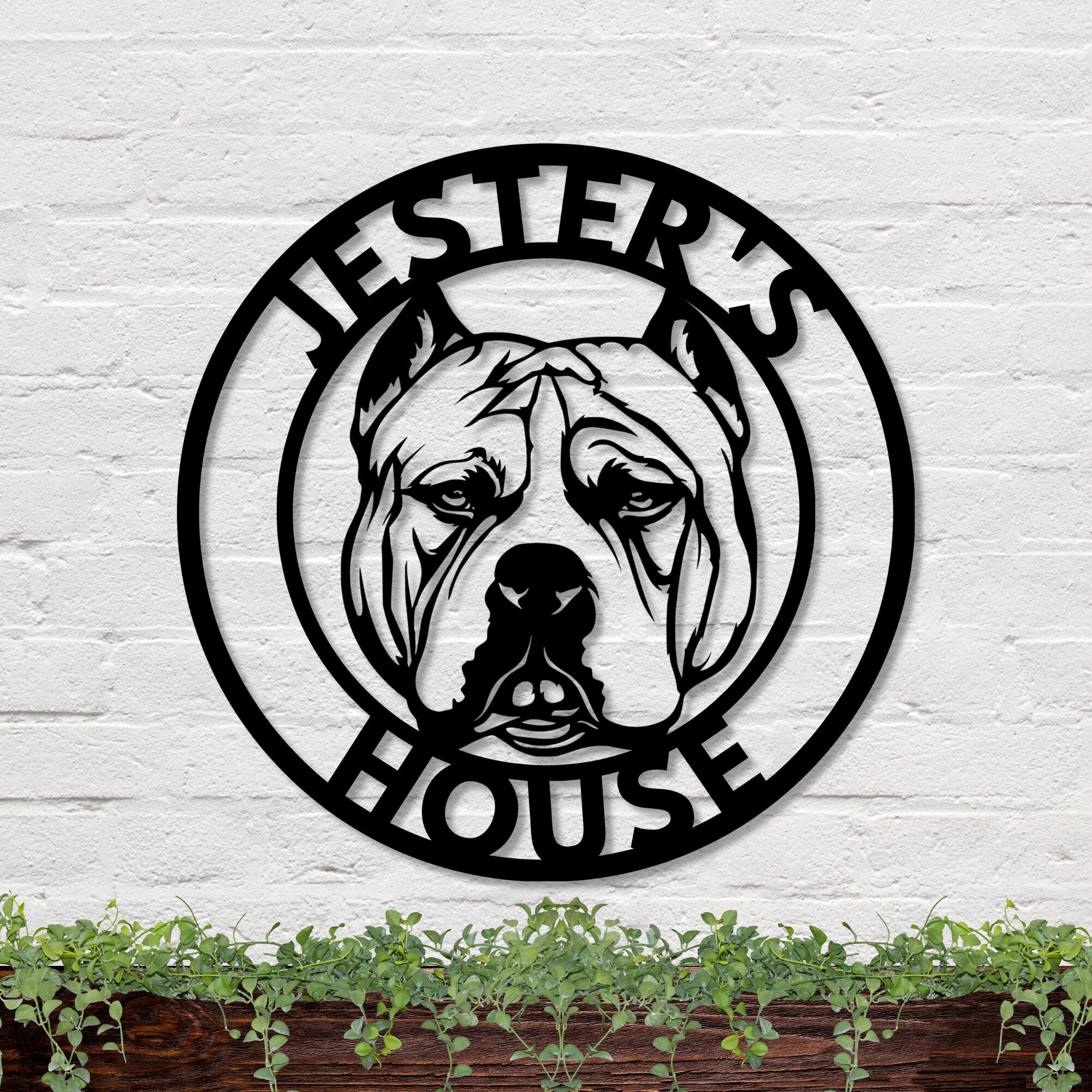 Pitbull Sign Pitbull Name Sign Personalized Dog Sign Dog - Etsy