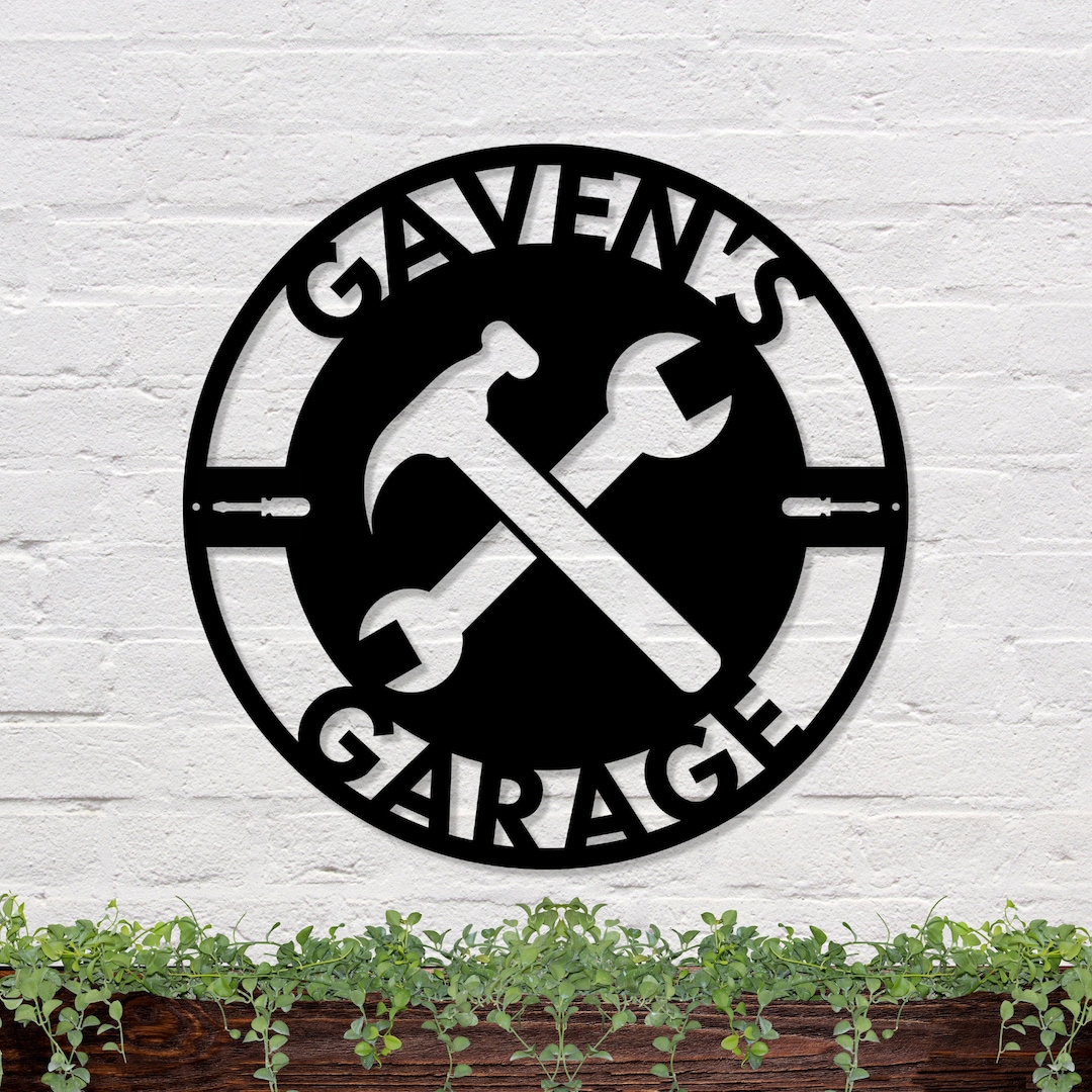 Personalized Garage Sign, Rustic Metal Garage Sign, Garage Wall Art ...