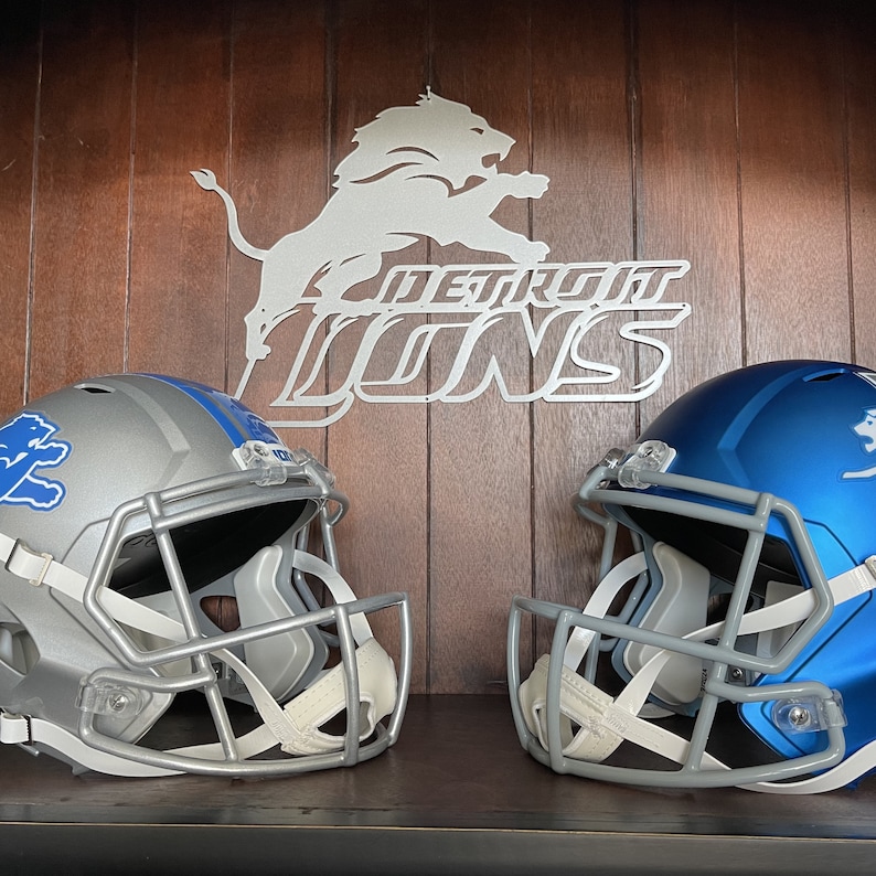 Lions Wall Art | Custom Metal Lions Sign | Lions Football Mancave Sign ...