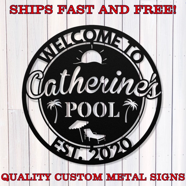Pool Signs Personalized - Etsy