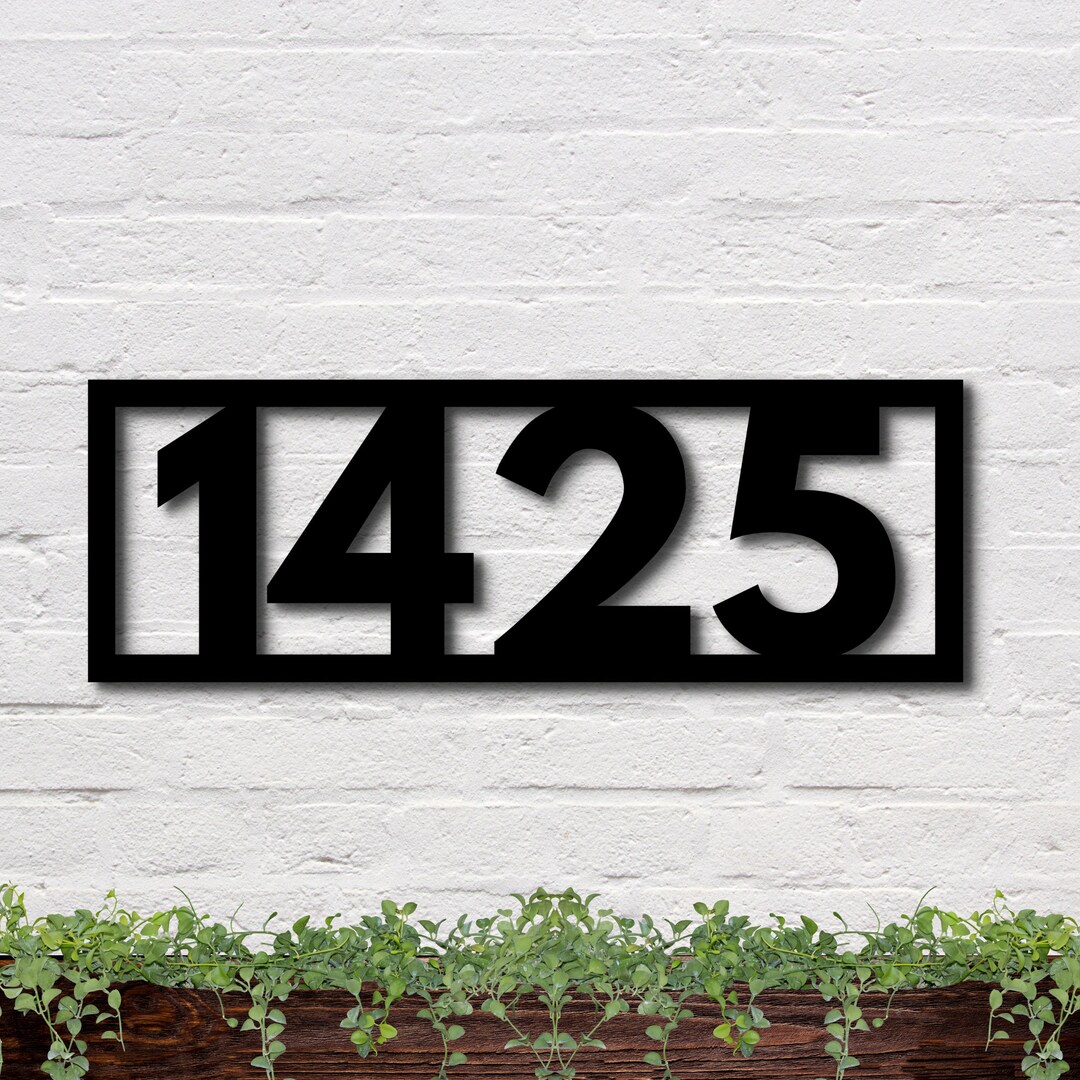 Personalized Address Sign, Modern House Numbers, Address Sign, Metal ...
