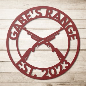 Personalized Gun Range Metal Sign, Custom Shotgun Decor - Etsy