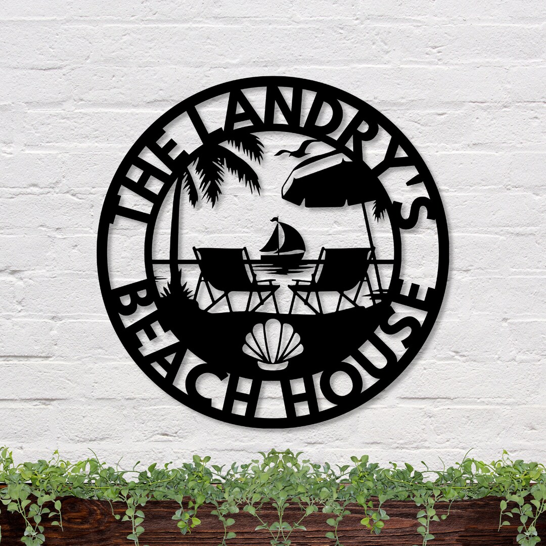 Personalized Family Name Beach House Sign, Beach Sign, Beach House ...