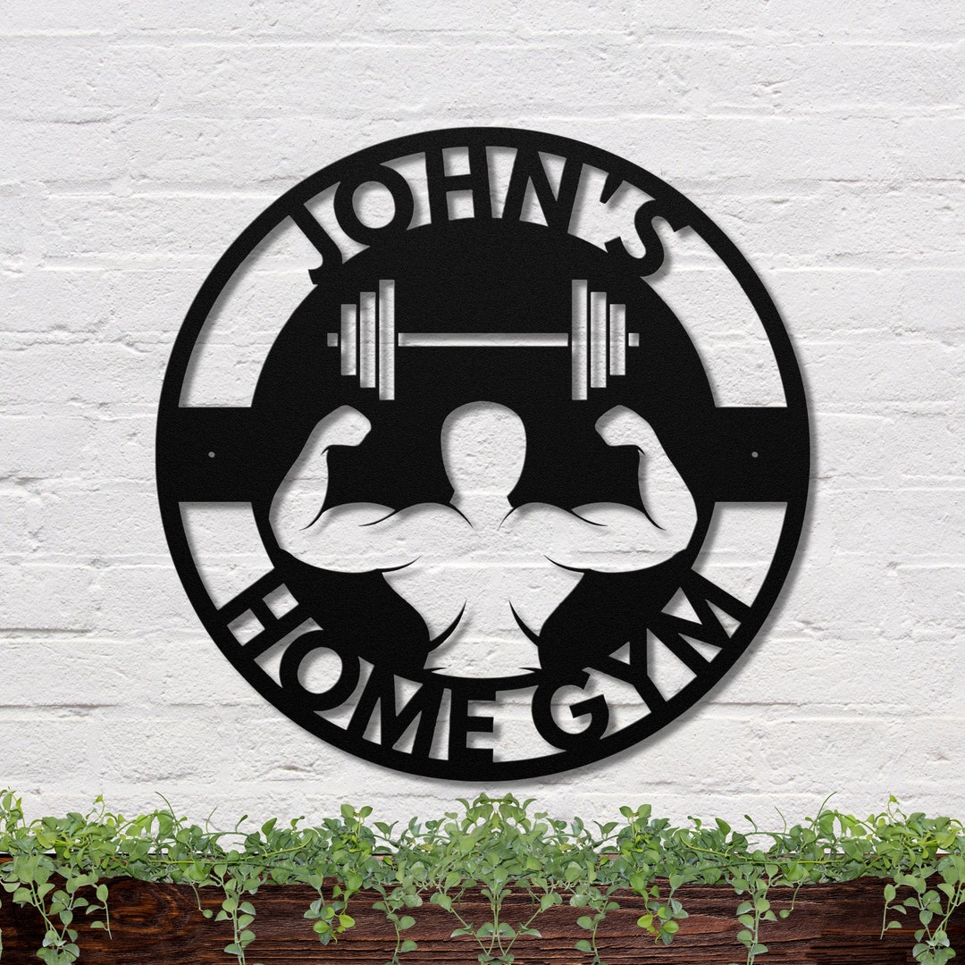 Gym Sign, Custom Metal Gym Sign, Personalized Home Gym Sign, Flex Gym ...