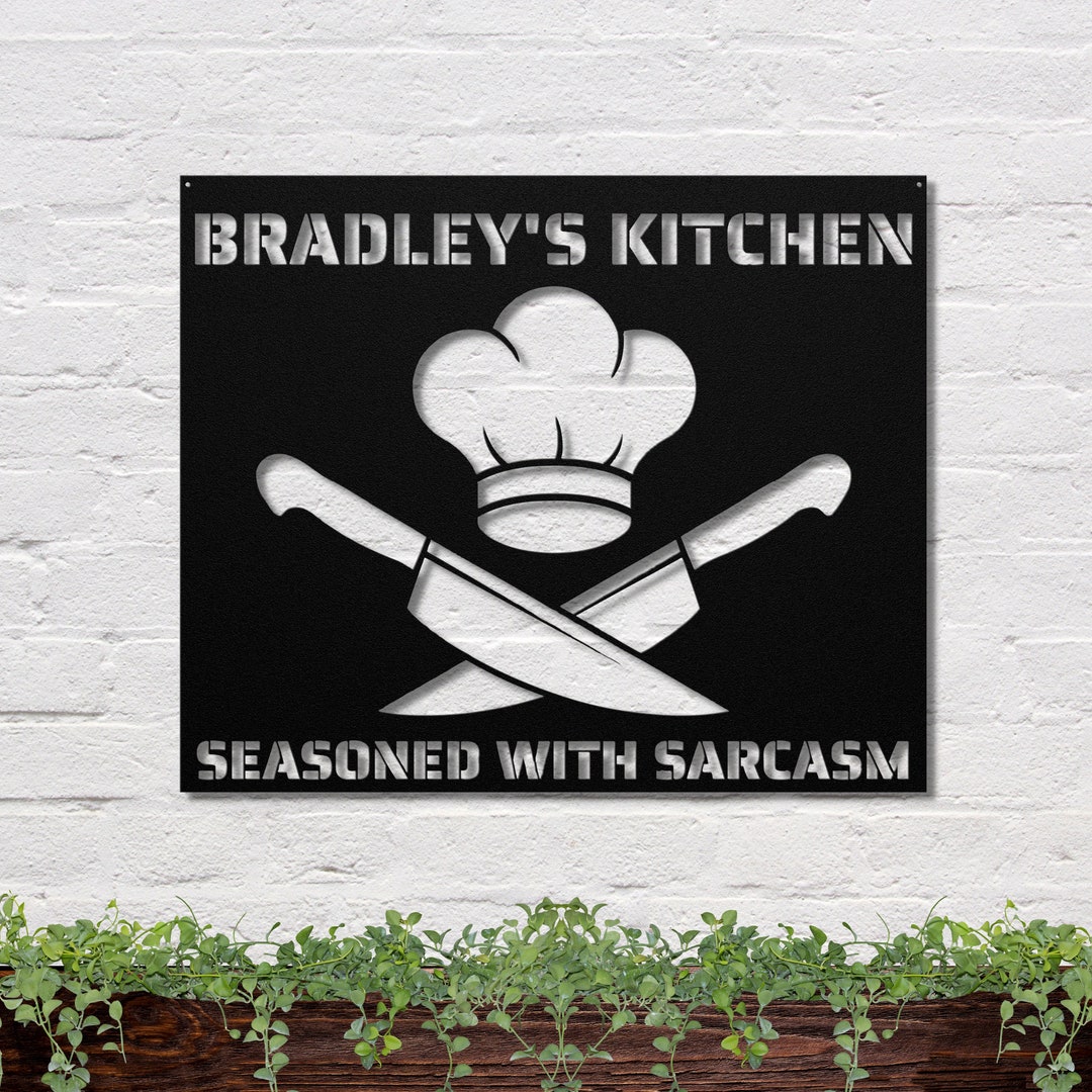 Chef Sign, Custom Metal Sign for Kitchen, Kitchen Sign, Personalized ...