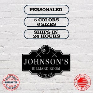 Pool Room Sign, Pool Table Sign, Billiard Room Sign, Custom Pool Table ...