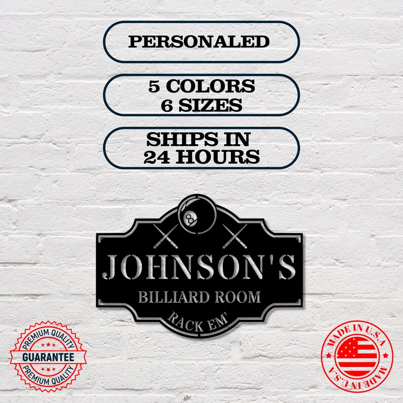 Pool Room Sign Pool Table Sign Billiard Room Sign Custom - Etsy