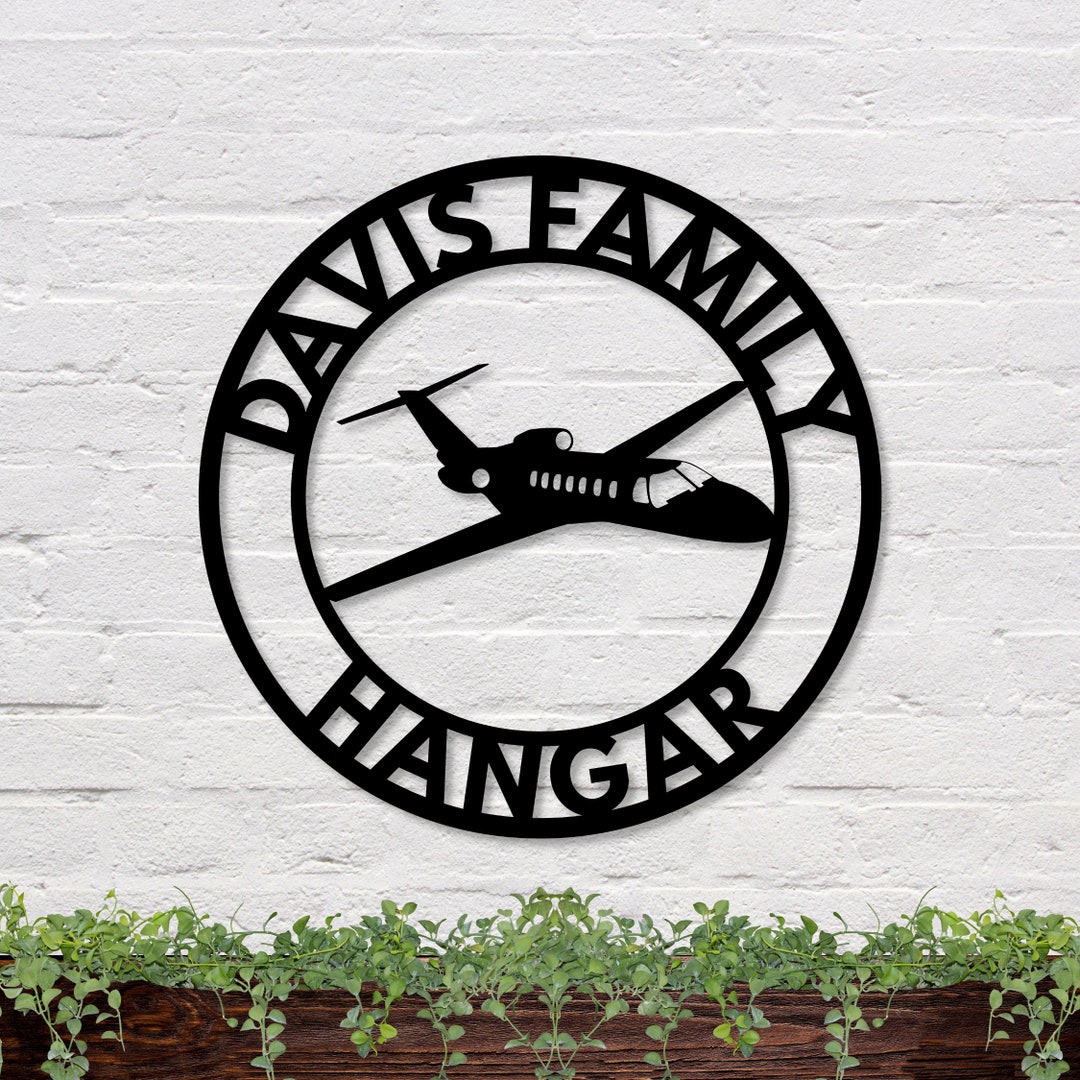 Airplane Hangar Sign, Family Hangar Sign, Custom Aviation Sign ...