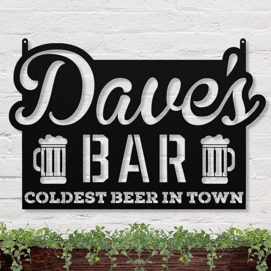 Custom Bar Sign, Personalized Home Bar Sign, Gift for Him, Bar Decor ...
