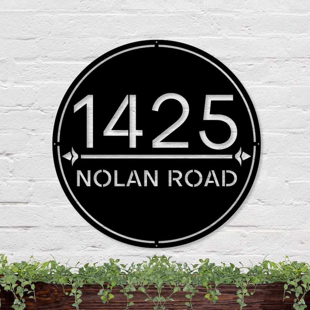 Circle Address Sign, Custom Address Sign, Personalized Circle Address ...