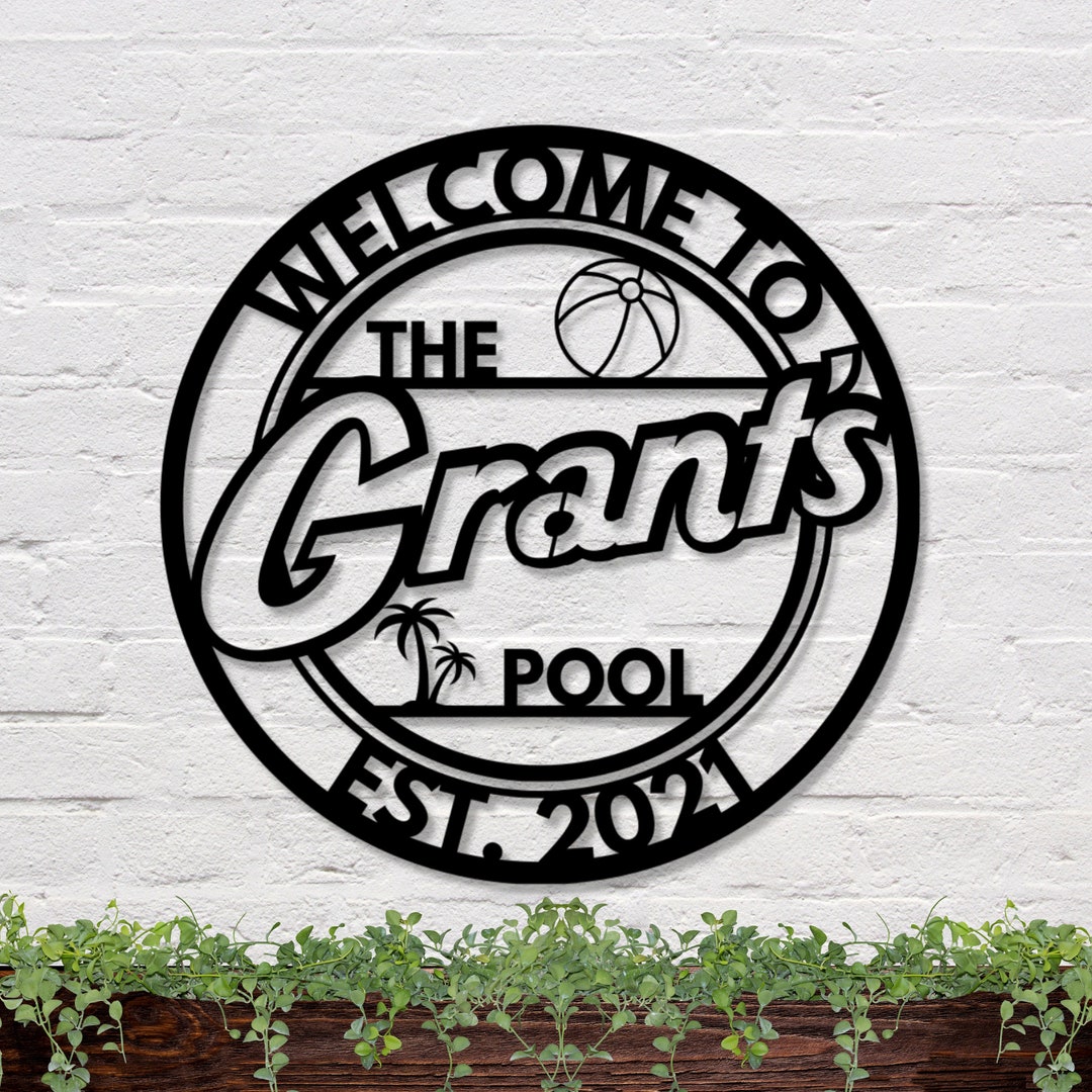 Custom Pool Sign, Personalized Family Pool Sign, Custom Swimming Pool ...
