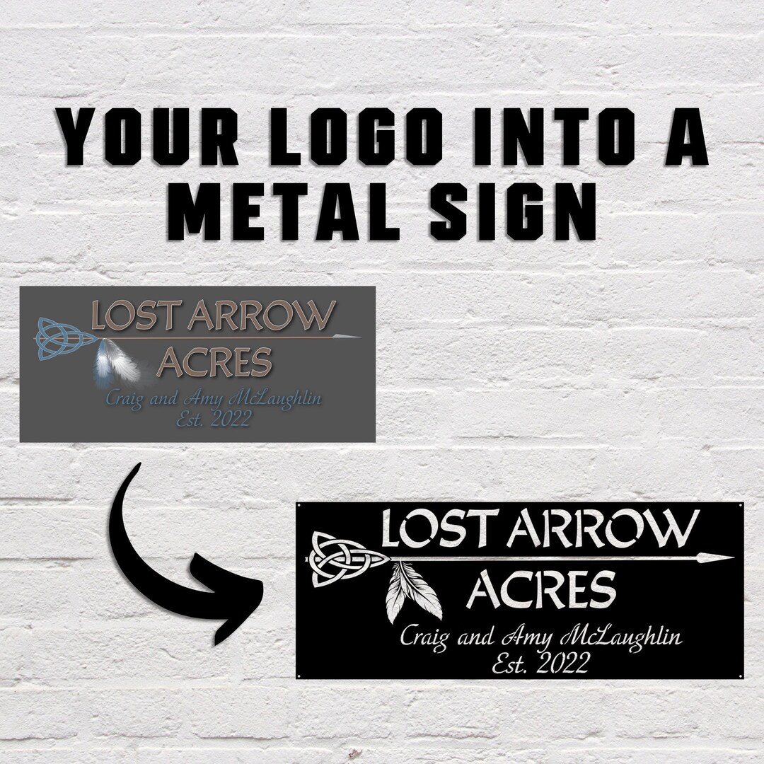 Your Custom Logo Metal Sign | Logo Design | Your Logo Here Metal Sign ...