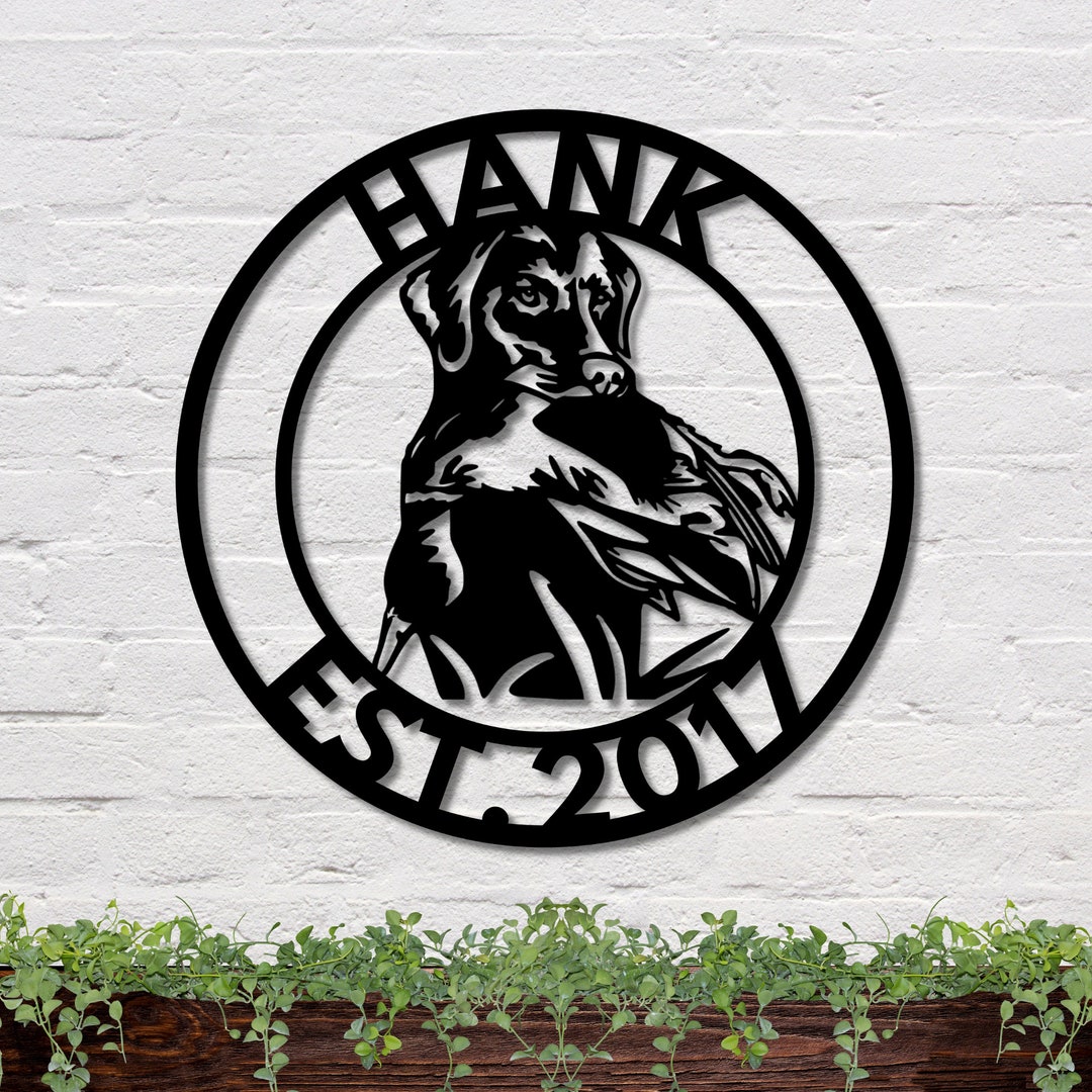 Personalized Labrador Sign, Duck Dog Sign, Gift for Dog Lover, Dog Sign ...