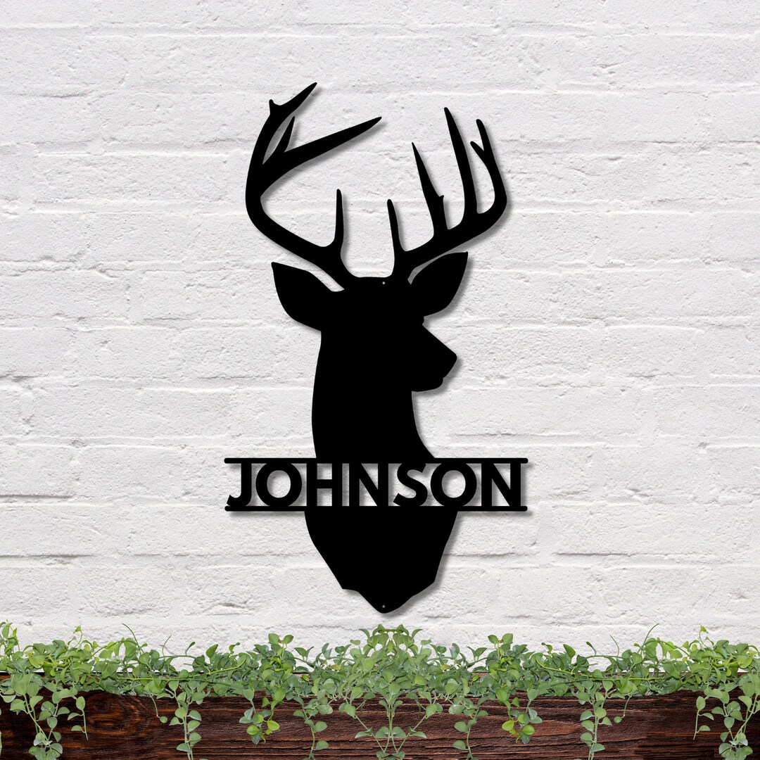 Personalized Deer Head Sign, Deer Camp Sign, Deer Head, Customm Texas ...