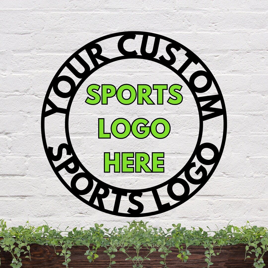 Metal Sports Team Sign, Sports Team Logo Metal Sign, Your Team Logo ...