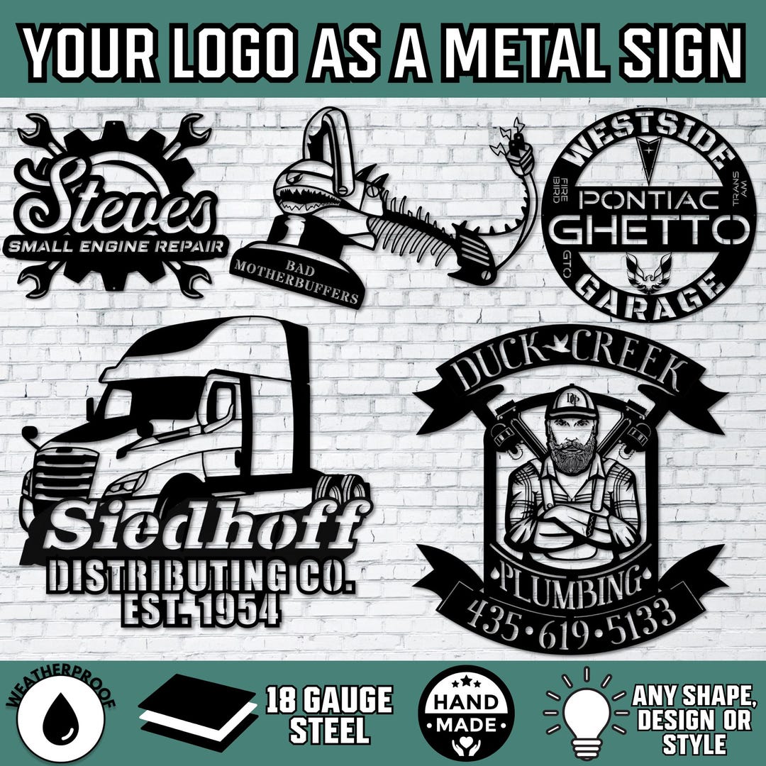 Custom Logo Sign | Personalized Metal Wall Sign | Custom Steel Decor ...
