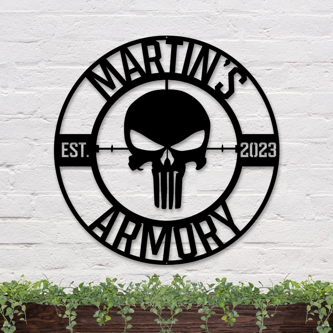 Metal Punisher Sign | Custom Armory Sign | Personalized Armory Sign ...