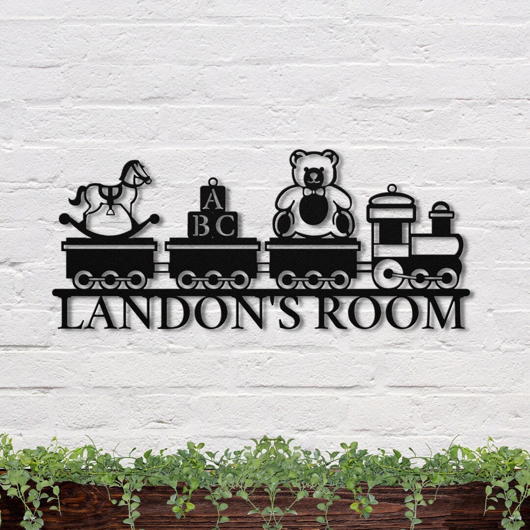 Personalized Kids Room Sign, Personalized Kids Train Sign, Kids Train ...