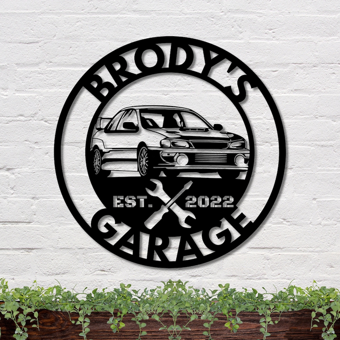 Custom Car Sign, Car Signs for Garage, Car Name Sign, Tuner Car, Garage ...