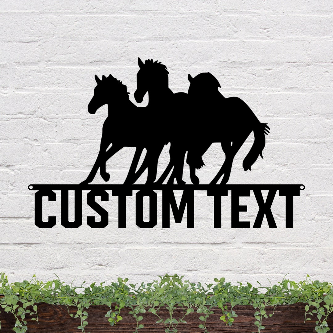 Metal Horse Sign, Personalized Horse Ranch Sign, Personalized Ranch ...