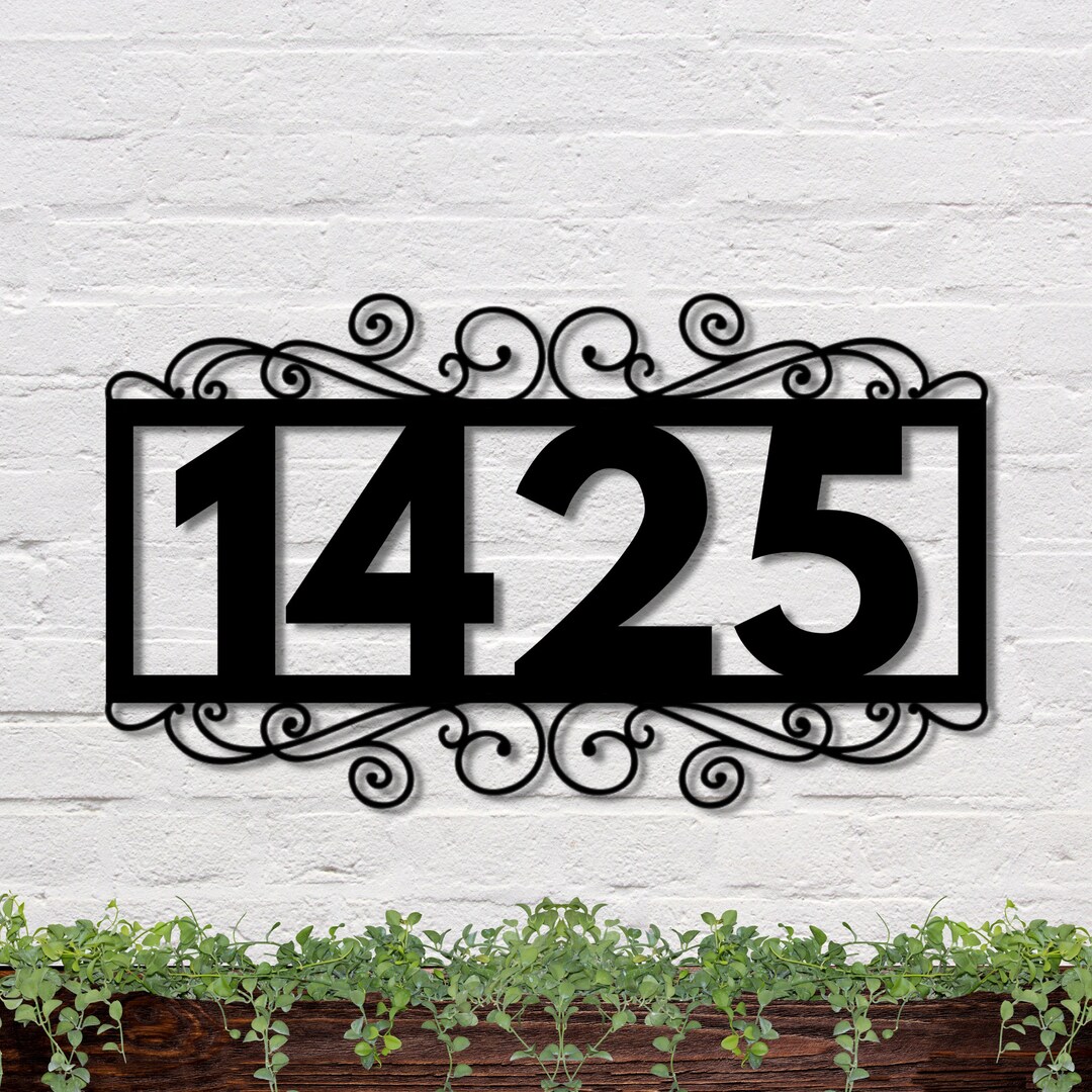 Swirl Address Sign, Custom Address Plaque, Address Sign, Custom Metal ...