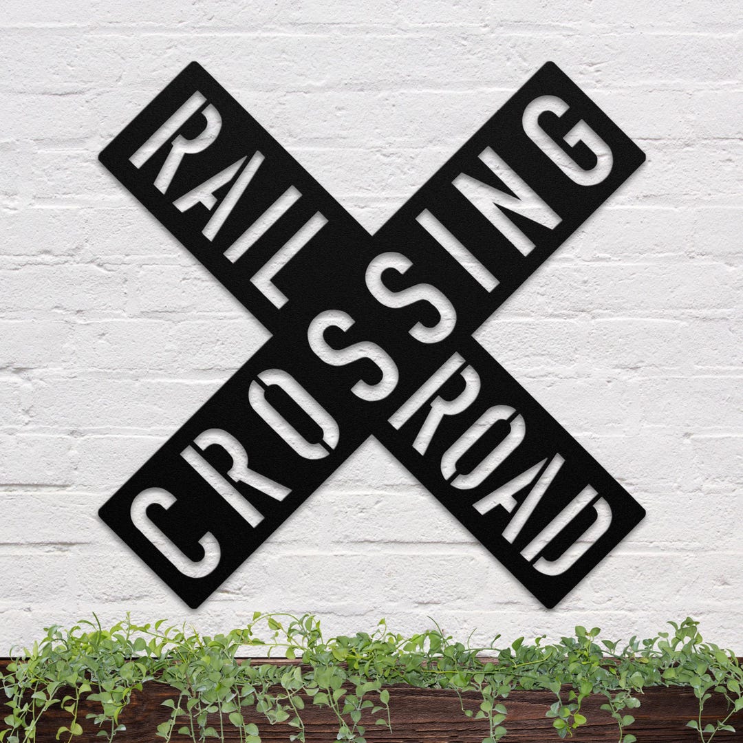 Railroad Crossing | Custom Metal Railroad Sign | Train Lover Room Decor ...