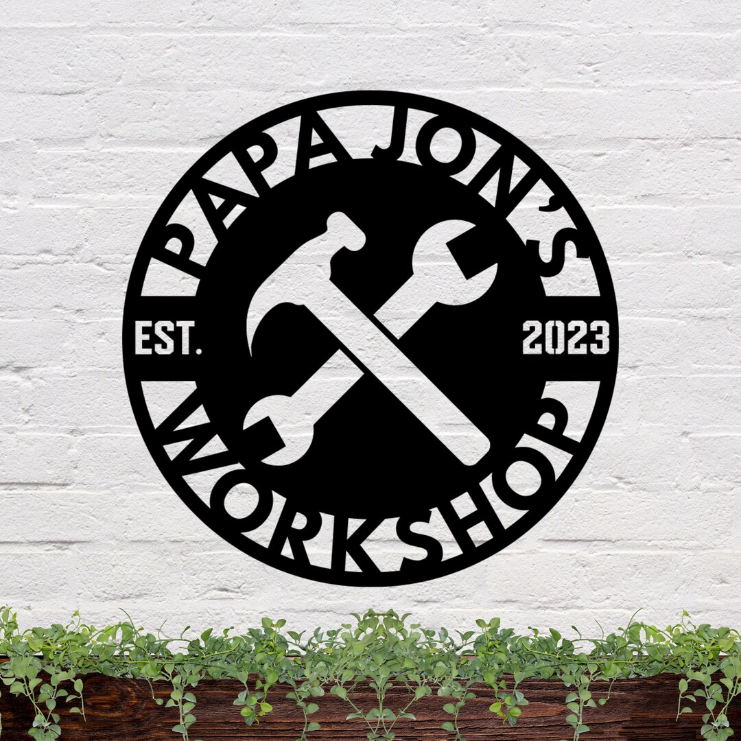 Workshop Sign, Personalized Workshop Sign, Personalized for Dad, Father ...