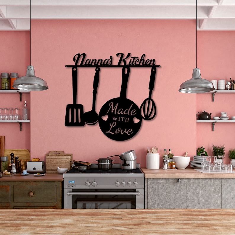 Custom Metal Nana's Kitchen Sign, Personalized Kitchen Wall Decor - Etsy