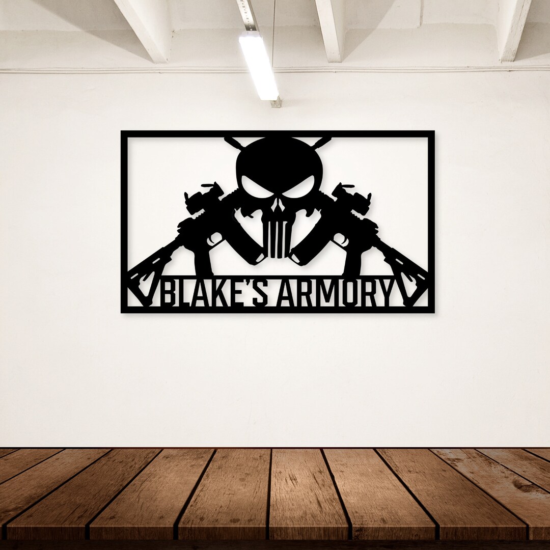 Metal Gun Room Sign | Custom Metal Armory Sign | Personalized Metal ...
