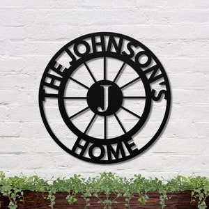 Personalized Wagon Wheel Family Name Sign, Western Decor - Etsy