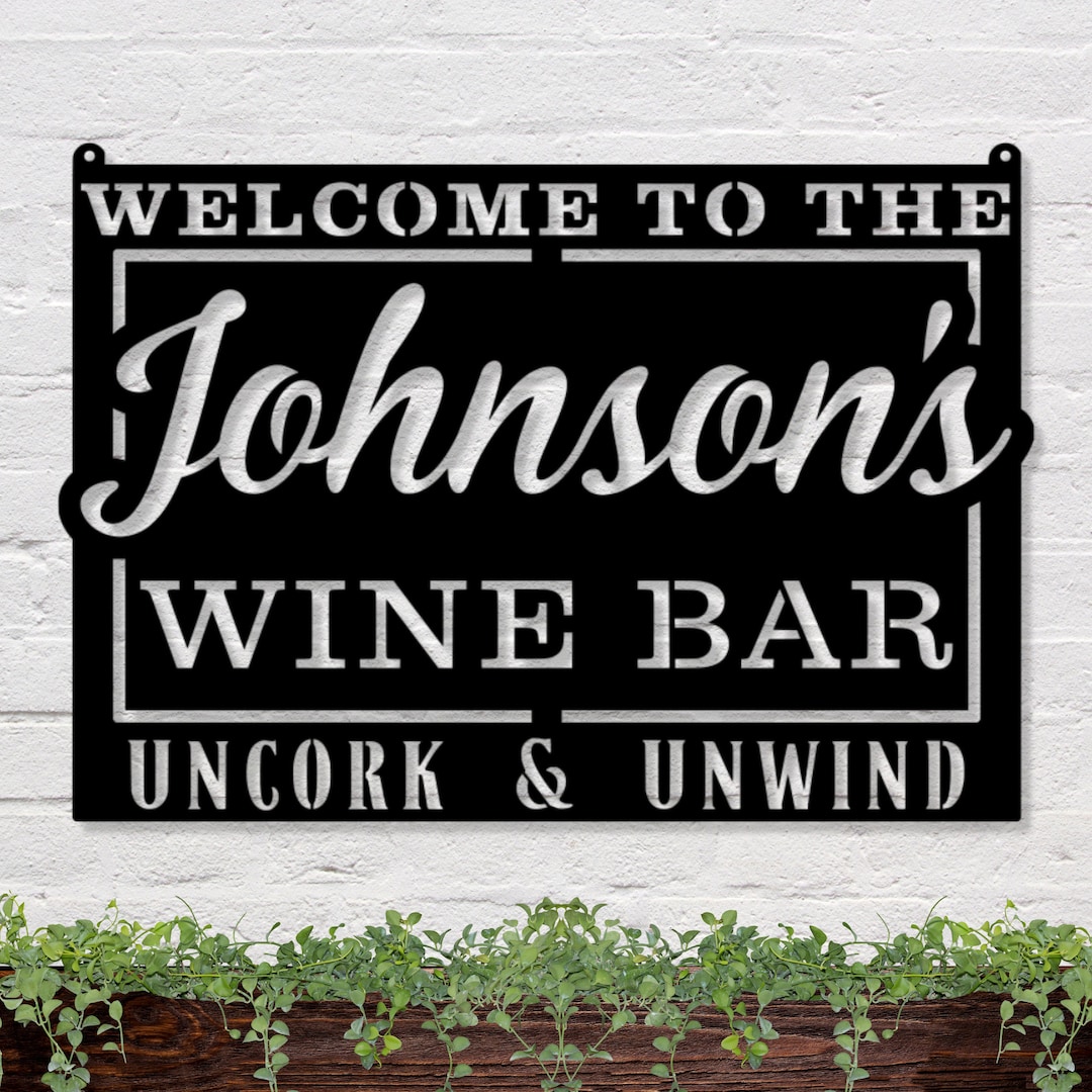 Wine Bar Sign, Personalized Bar Sign, Wine Bar Decor, Wine Gifts, Wine ...
