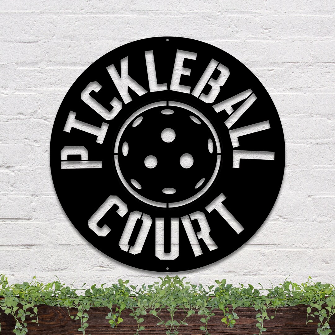 Metal Pickleball Court Sign | Pickleball Club Sign | Metal Court Sign ...