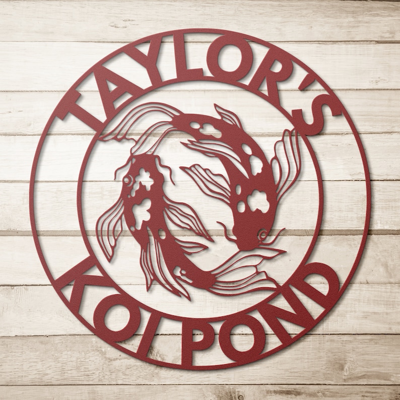 Koi Pond Sign, Personalized Koi Pond Sign, Koi Fish Sign, Custom Koi ...