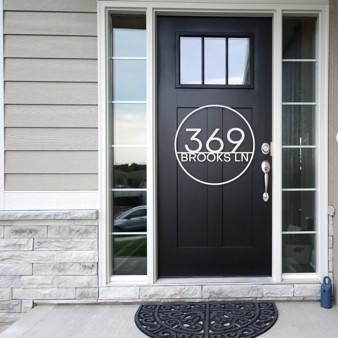 Metal Address Sign | Custom Circle Address Sign | Personalized Circle ...