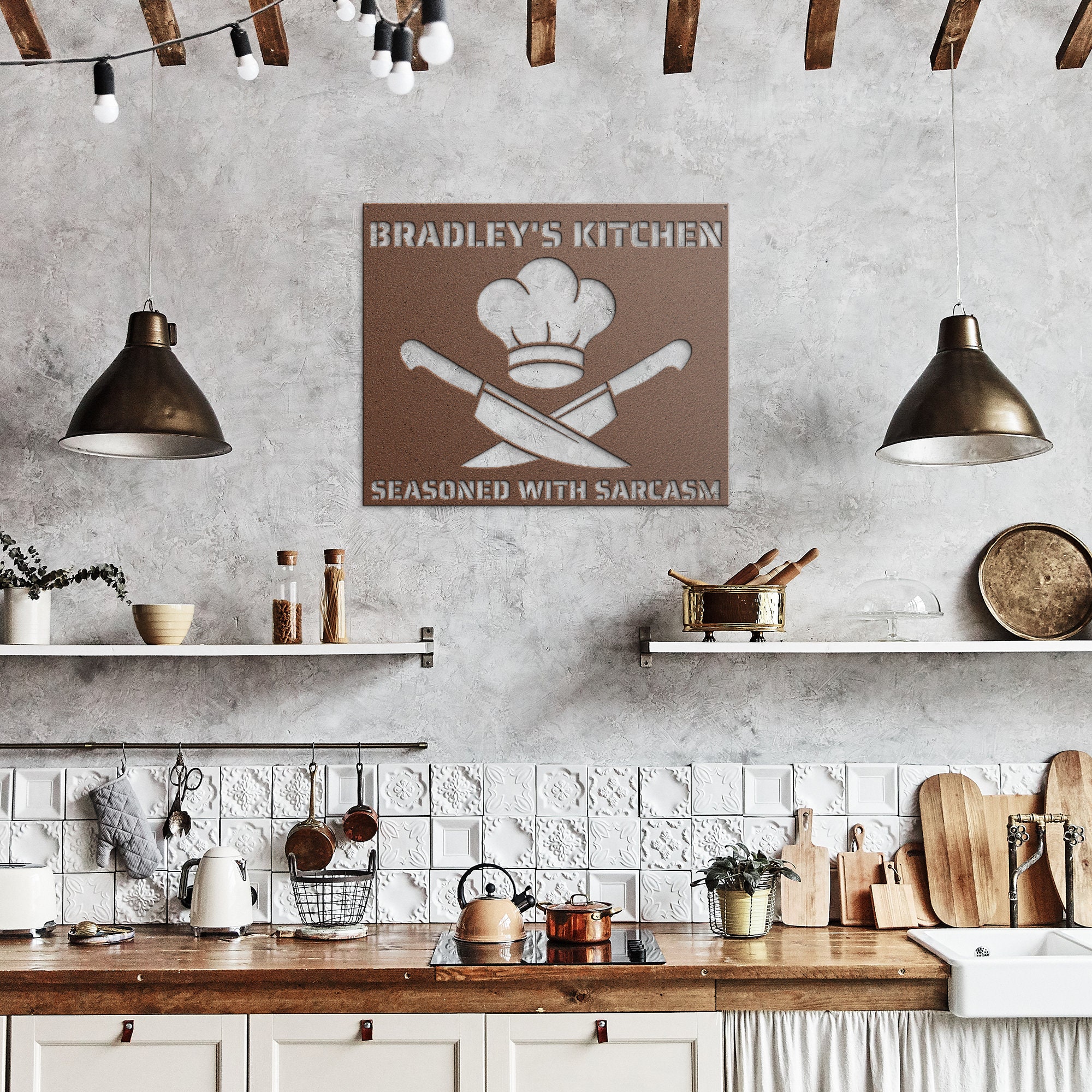 Chef Sign Custom Metal Sign for Kitchen Kitchen Sign - Etsy