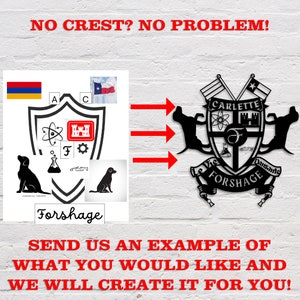 Family Crest Metal Sign, Your Family Crest, Custom Metal Sign, Family ...